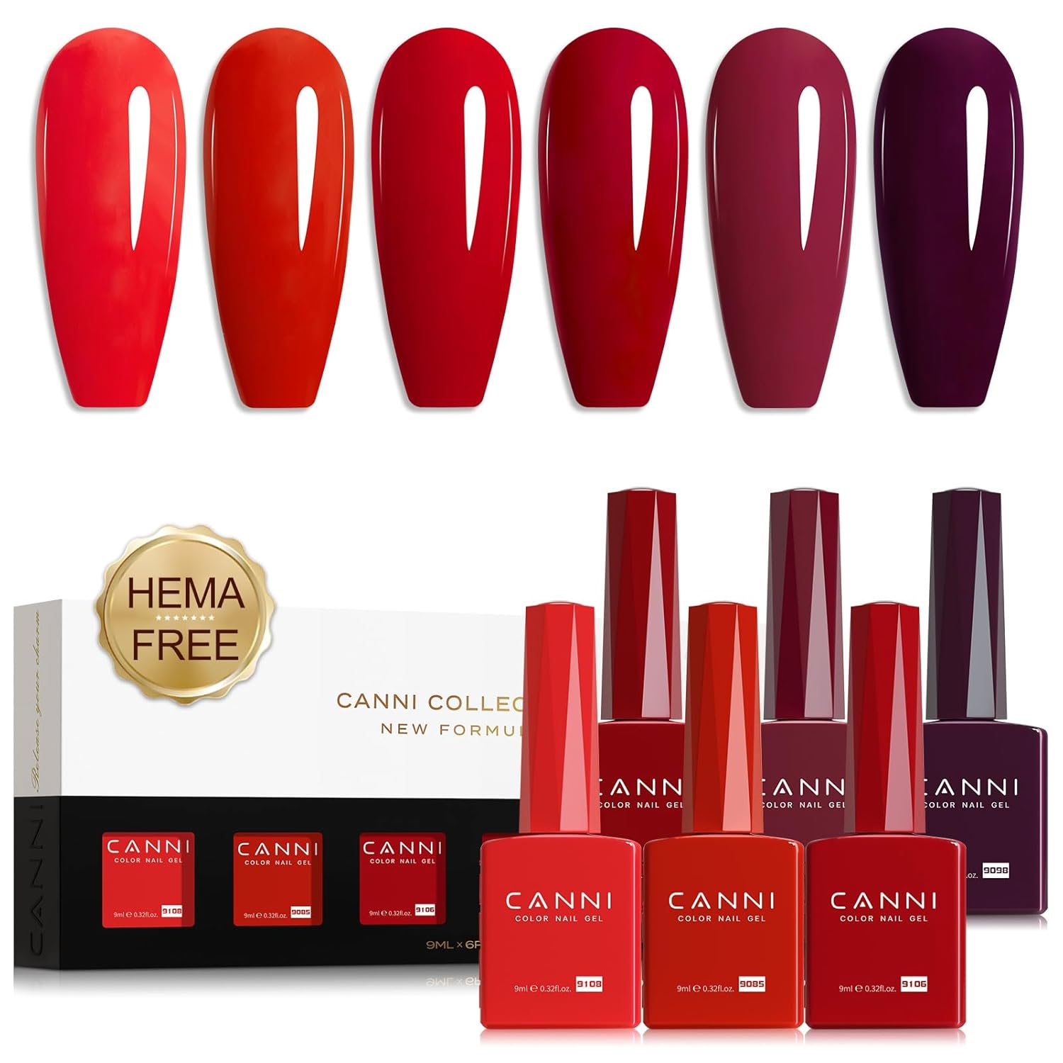 Canni set 6 gel lakova (9 ml)